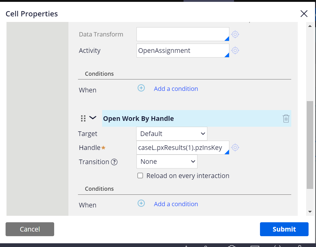 How to open Incomplete Assignment on button click | Support Center